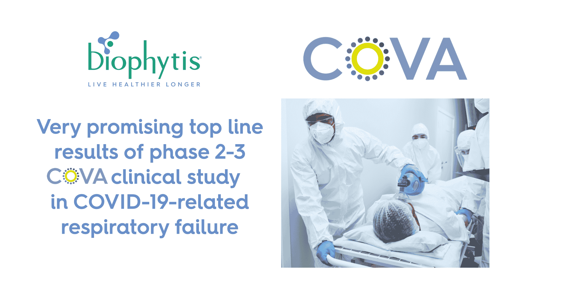 Top-line results from its phase 2-3 COVA clinical study